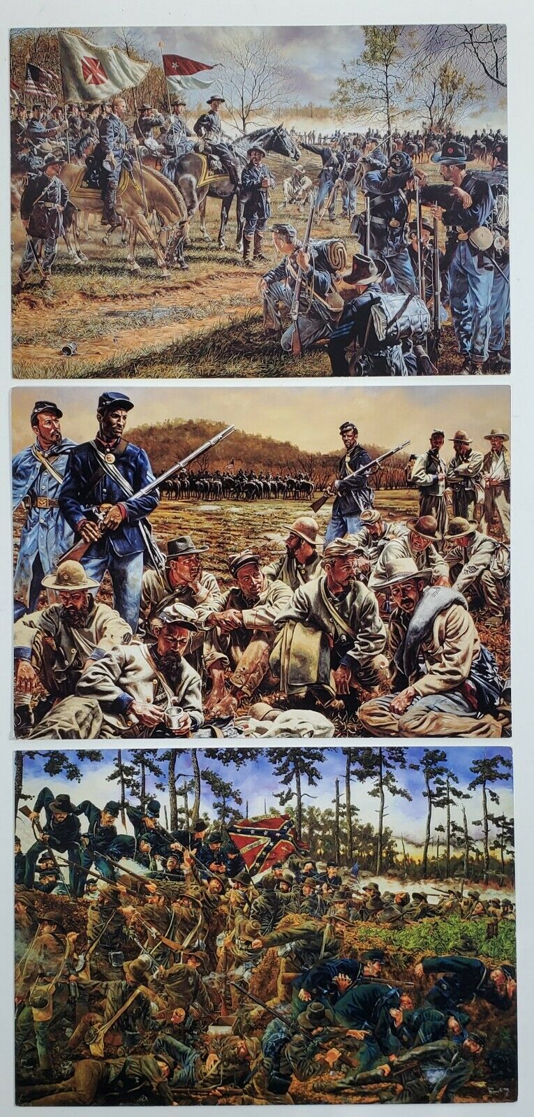 3 CIVIL WAR War Art RICK REEVES Cards Showing 3 Scenes Postcard P20 ...