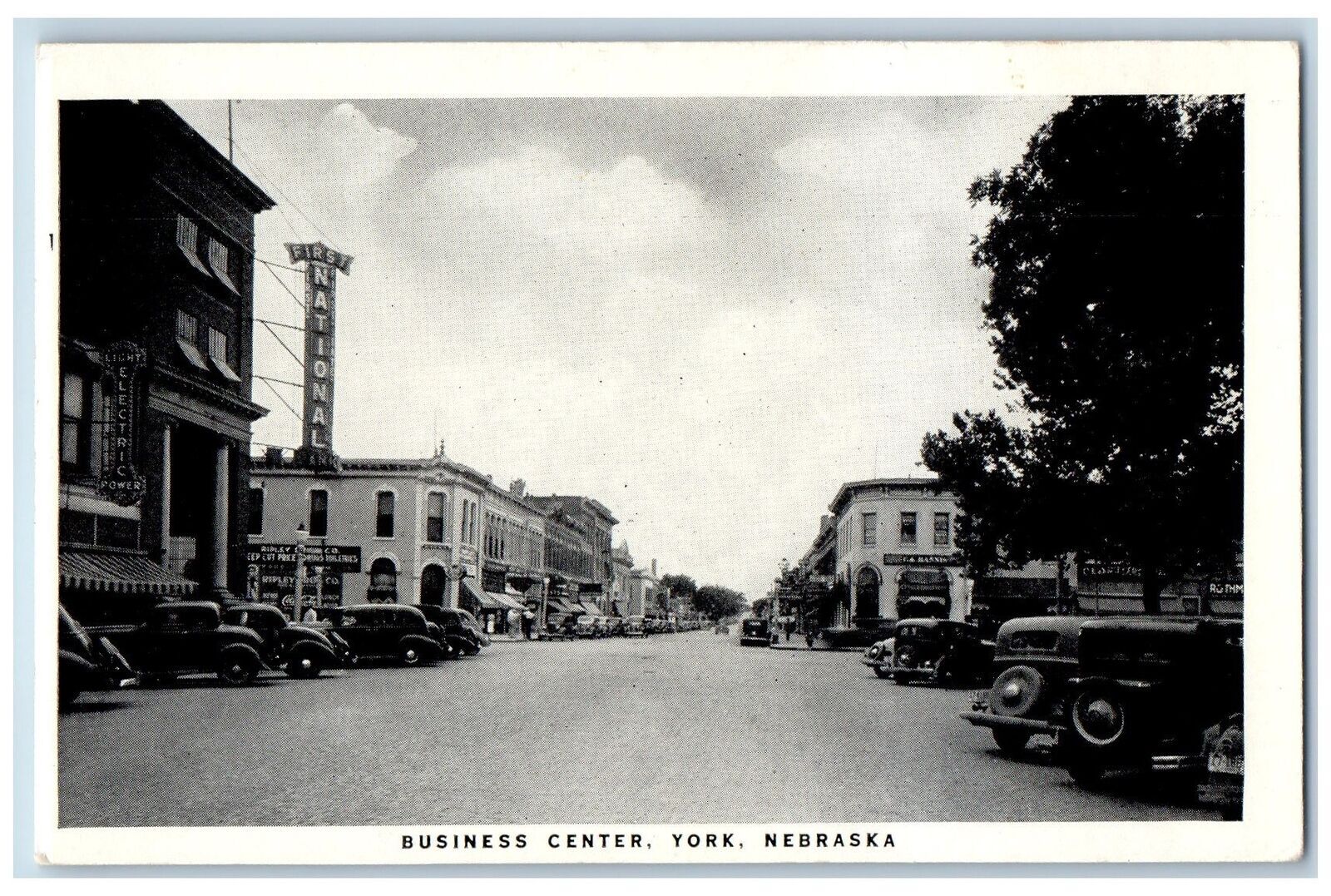 York Nebraska NE Postcard Business Center Coca-Cola Signage c1940's ...