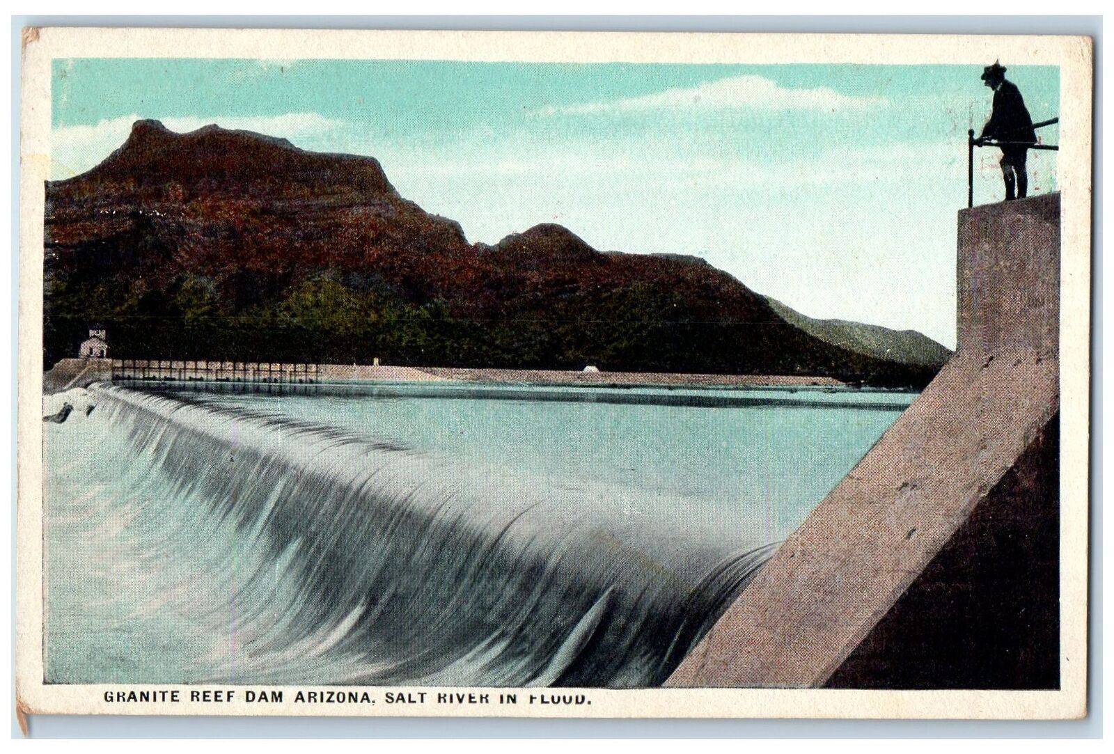 c1920 Salt River In Flood Diversion Water Granite Reef Dam Arizona AZ ...