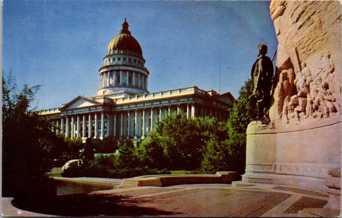 Utah Salt Lake City State Capitol and Mormon Battle Monument | United ...