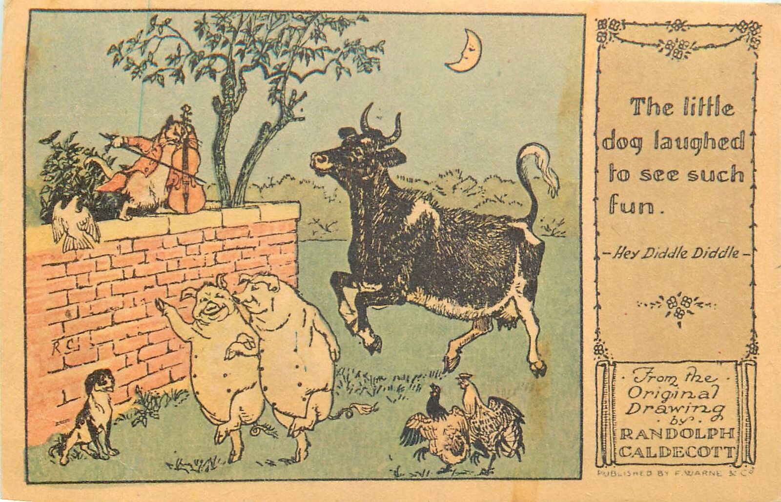 Hey Diddle Diddle cow pigs from the original drawing by Randolph ...