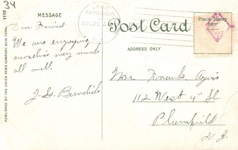Vintage Postcard 1910's River Styx Bridge Blue Waters Lake Hopatcong ...