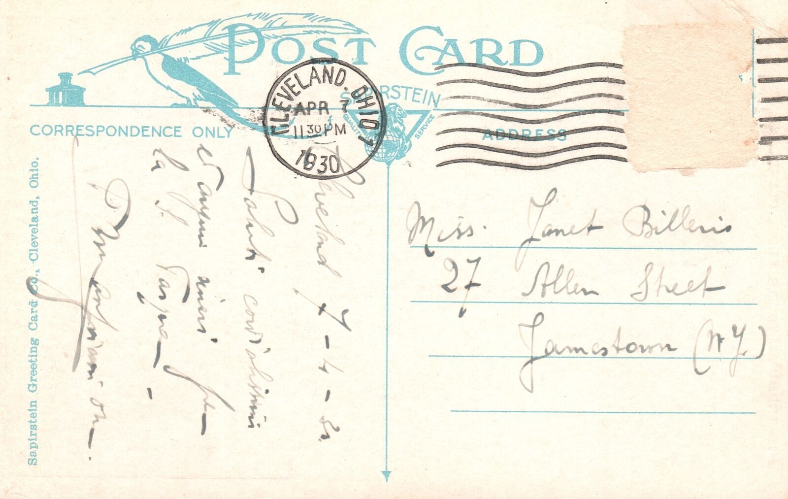 Vintage Postcard 1930's Terminal Tower Building Historic Landmark ...