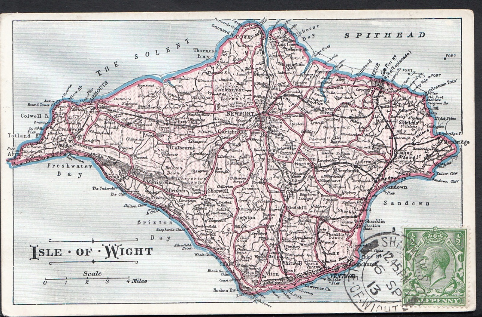Isle of Wight Postcard - Map Showing The Isle of Wight DC621 | Topics ...