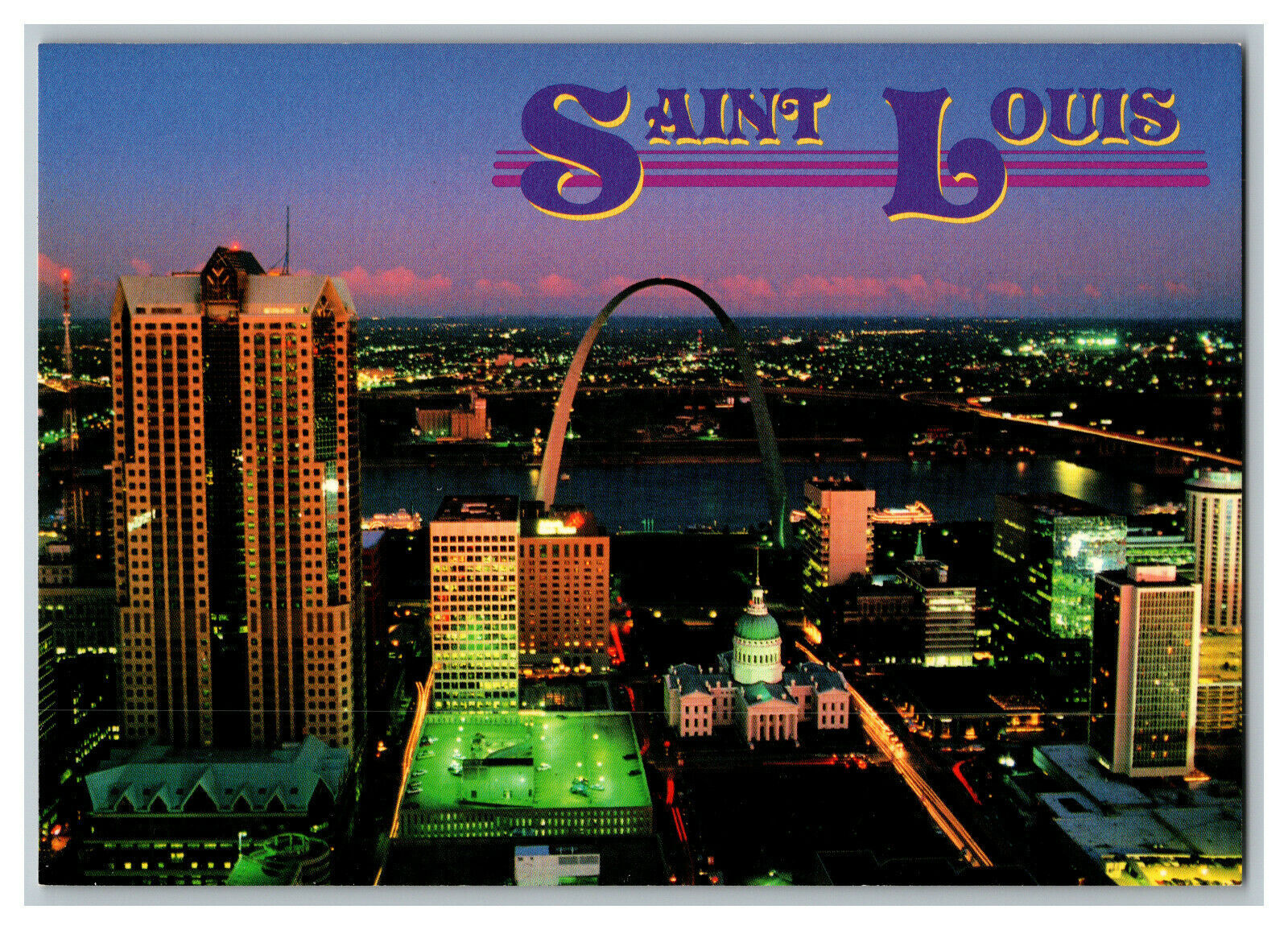 Aerial View Central Saint Louis Missouri Vintage Postcard Continental ...