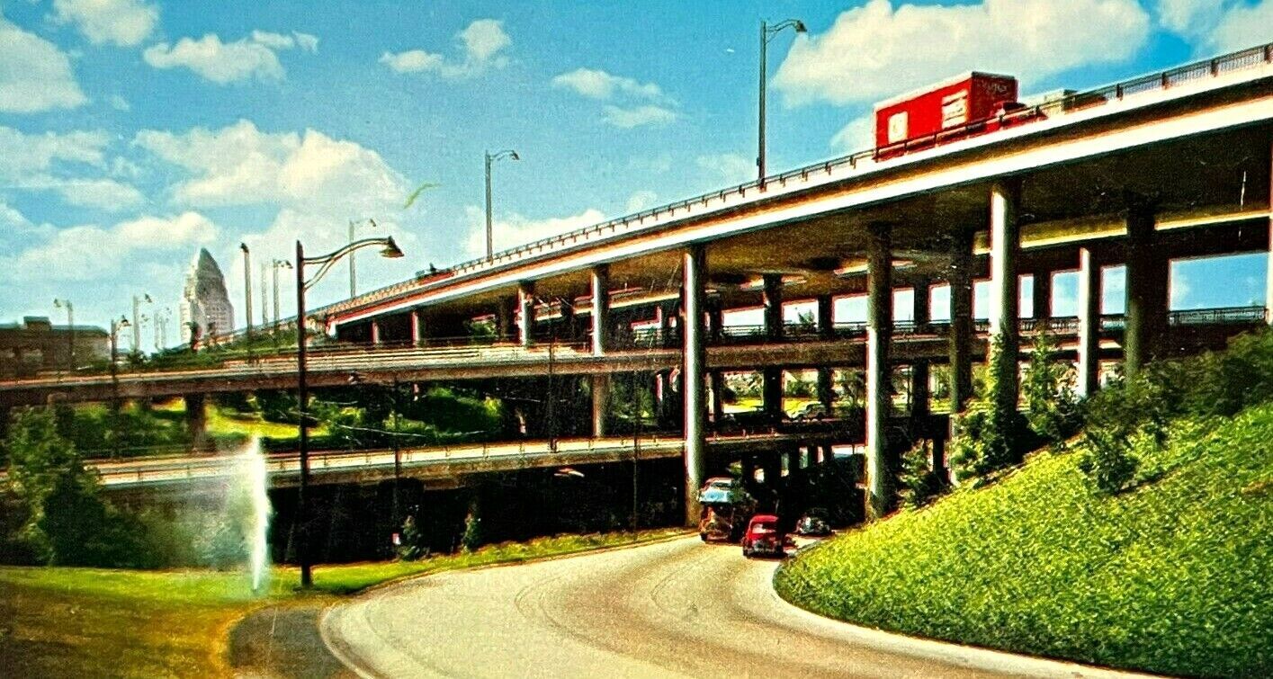 Vintage Postcard Los Angeles Civic Center Freeway Arroyo Seco ...