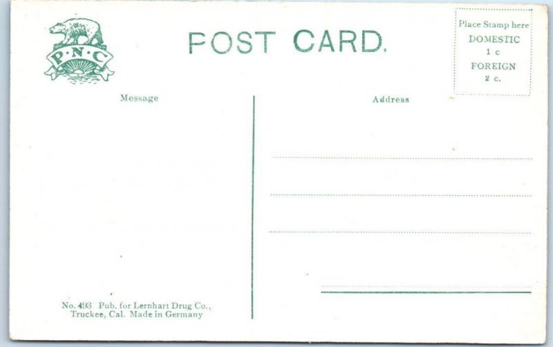 TRUCKEE, CA Handcolored McGLASHAN RESIDENCE Rocking Stone Tower 1910s ...