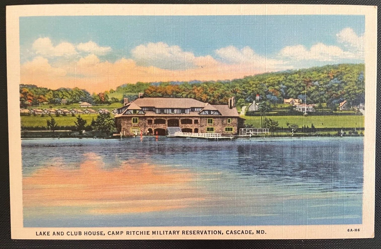 Vintage Postcard 1936 Lake & Club House Camp (Fort) Ritchie Cascade ...