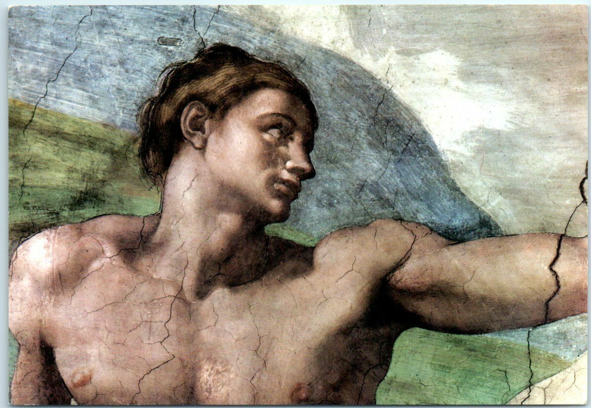 Postcard The Creation of Adam (Adam) by Michelangelo Sistine Chapel ...
