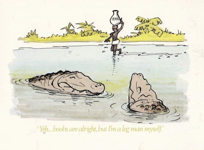 Alligators Crocodile With African Risque Woman Bad Taste Comic Humour ...