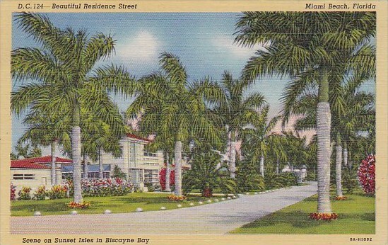 Florida Miami Beach Beautiful Residence Street Scene On Sunset Isles In ...