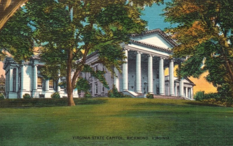 Vintage Postcard Virginia State Capitol Building Historical Landmark ...