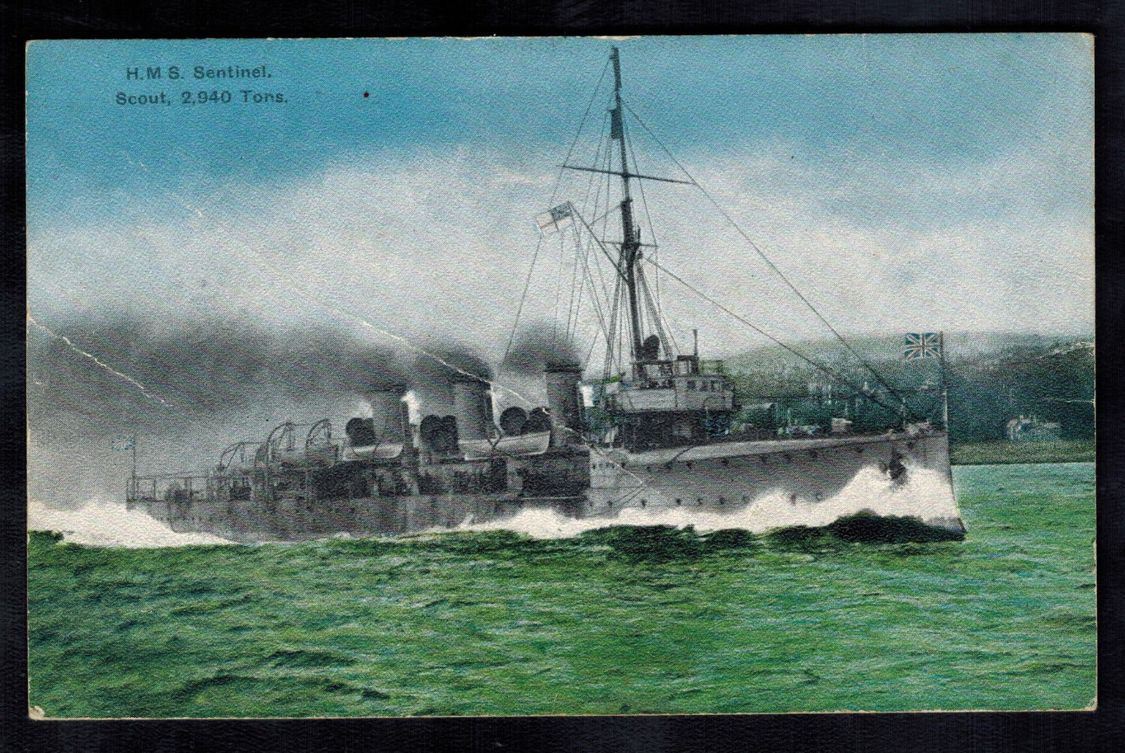WW 1 Mint RPPC Postcard Warship British England Navy HMS Sentinel Scout ...