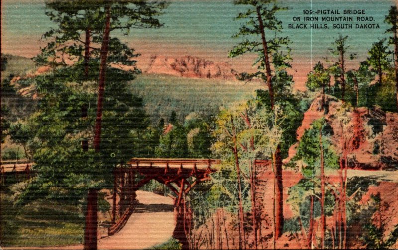 South Dakota Black Hills Pigtail Bridge On Iron Mountain Road | United ...