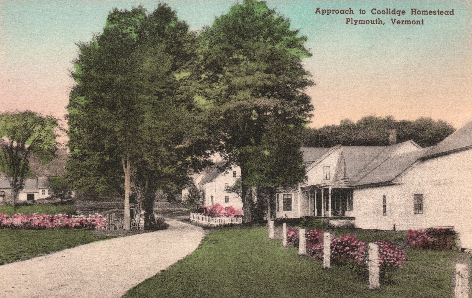Vintage Postcard 1910's Approach to Coolidge Homestead Plymouth Vermont ...