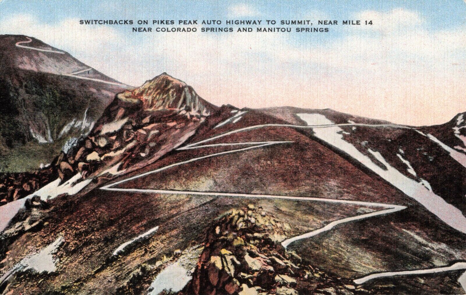 Switchbacks Pikes Peak Auto Hwy. to Summit, Colorado Springs, Colorado ...