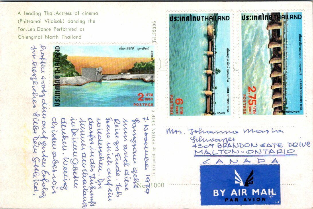 Vintage Postcard Phitsamai Vilaisok Leading Thai Actress Dancing the ...