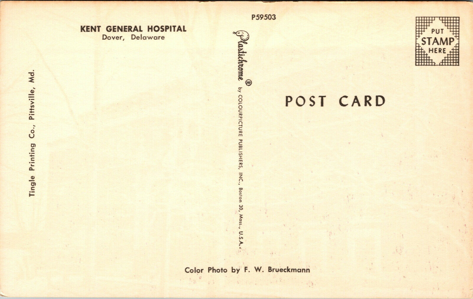 Vtg Kent General Hospital Dover Delaware DE Unused Chrome Postcard ...