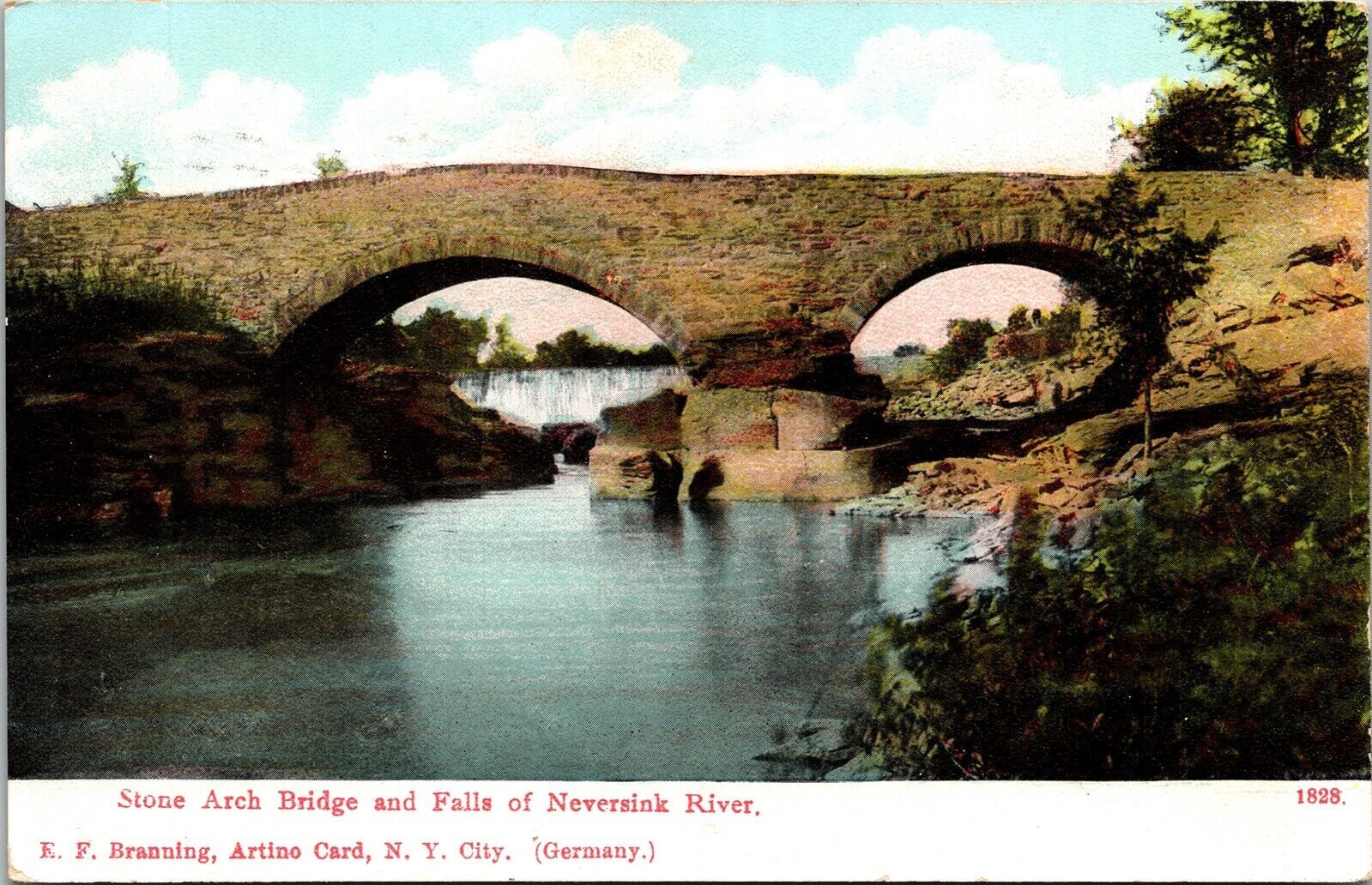 Stone Arch Bridges Neversink River Falls New York Scenic DB Cancel WOB ...