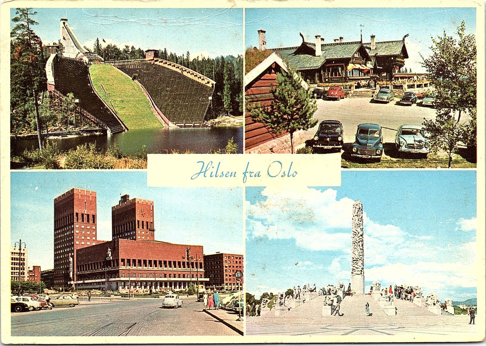 Vintage Continental Size Postcard Quadruple Views of Oslo Norway 1959 ...