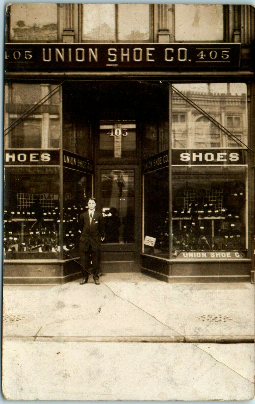 1908 - 1910 Union Shoe Company Storefront KRUXO Real Photo Postcard ...