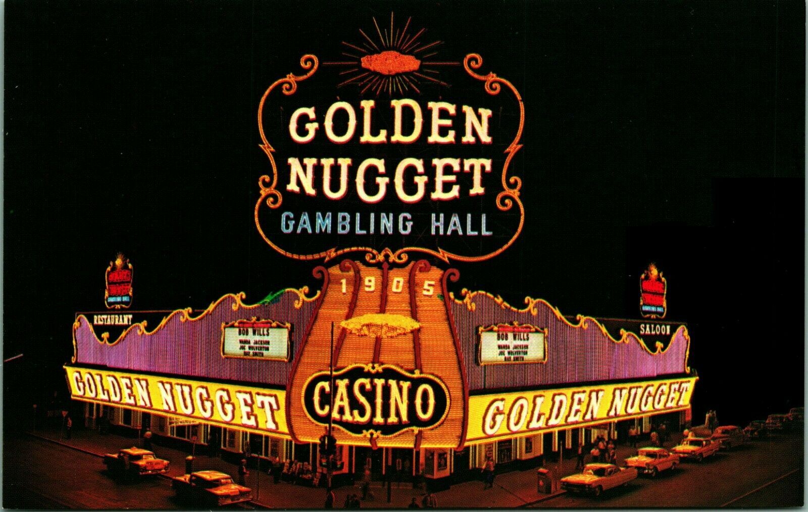 Golden Nugget Gambling Hall Night View Las Vegas Nevada NV Chrome ...