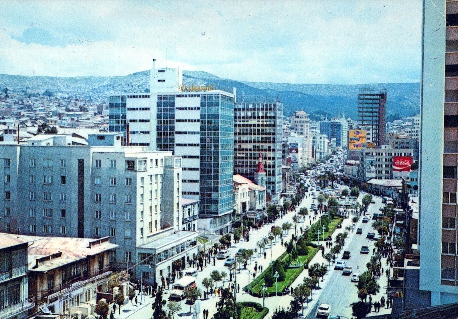 Vintage Continental Size Postcard 16th of July Avenue LA PAZ Bolivia ...