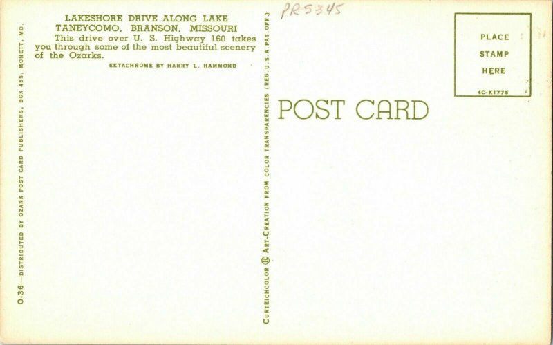 Lake Taneycomo Lakeshore Drive Branson Missouri US Hwy 160 Ozark ...