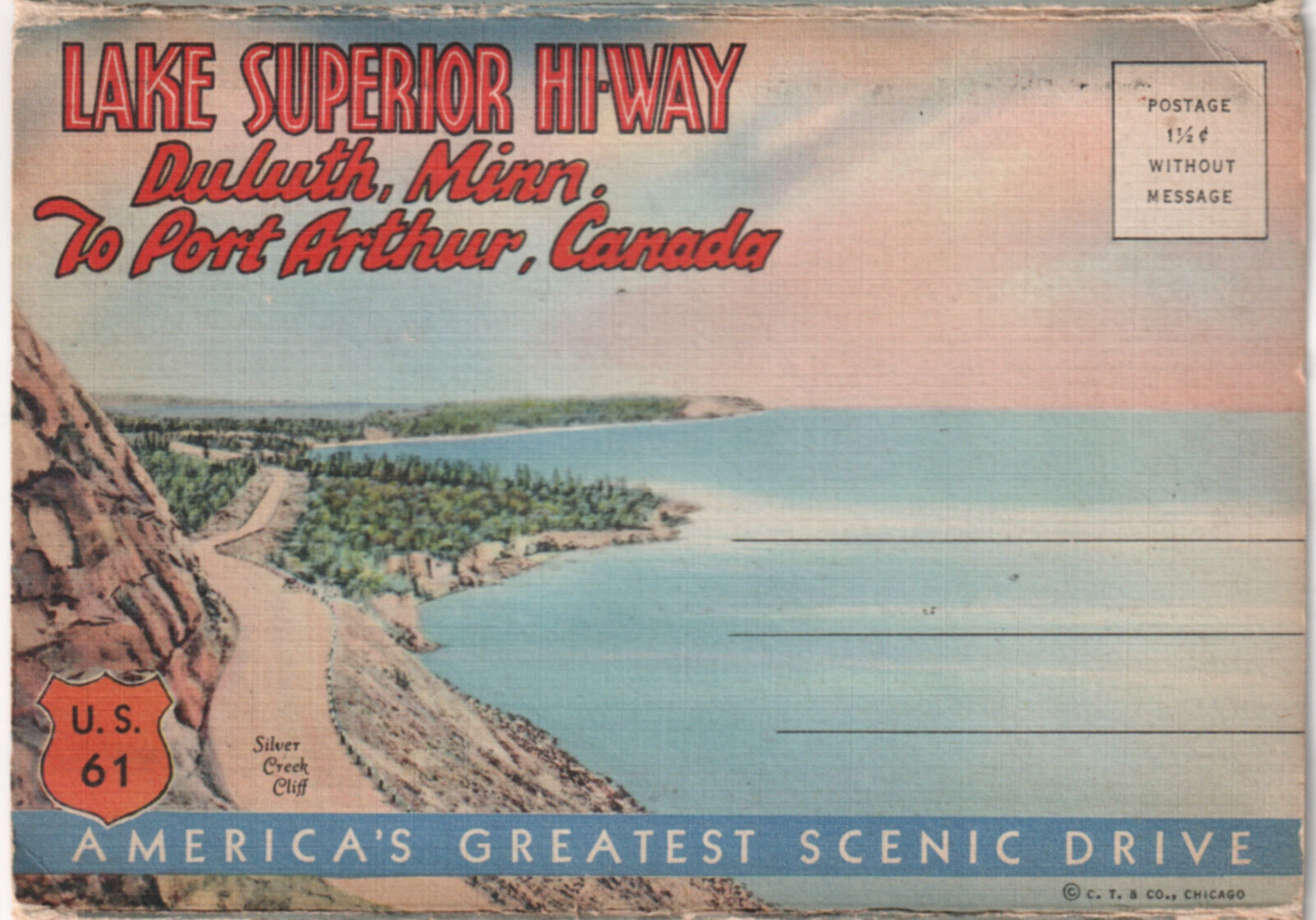 Lake Superior Hi-Way 61, Duluth Minnesota to Port Arthur Canada, Folder ...