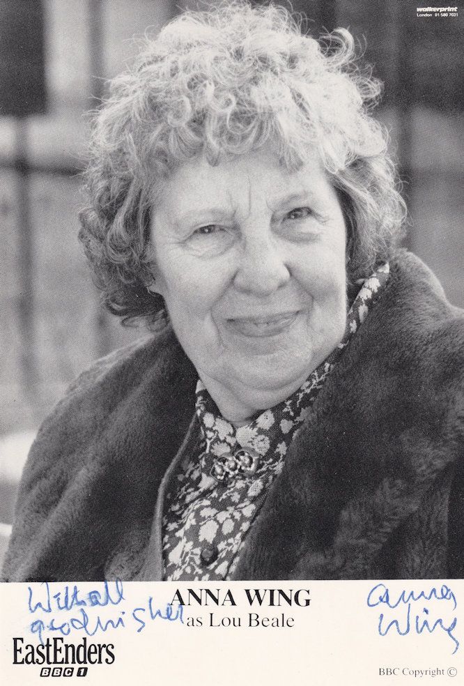 Anna Wing as Lou Beale Eastenders BBC Hand Signed Cast Card Photo ...