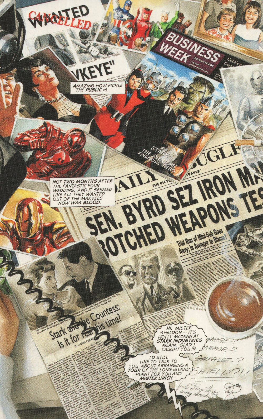 Iron Man Newspaper Phil Sheldon Marvel Comic Book Postcard | Topics ...