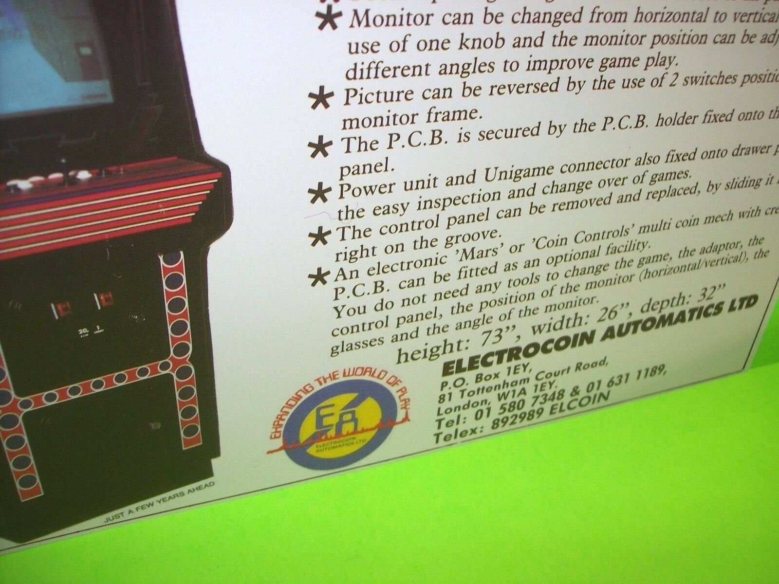 Unigame GOLIATH Cabinets Original NOS Video Arcade Game Flyer ...