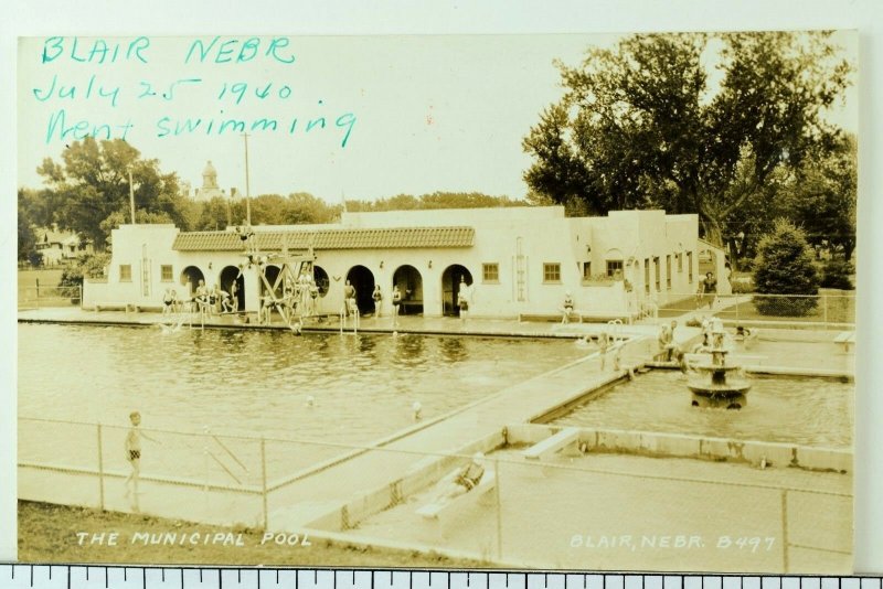 C. 1920's-30's RPPC Municipal Swimming Pool, Blair, Nebraska Real Photo ...