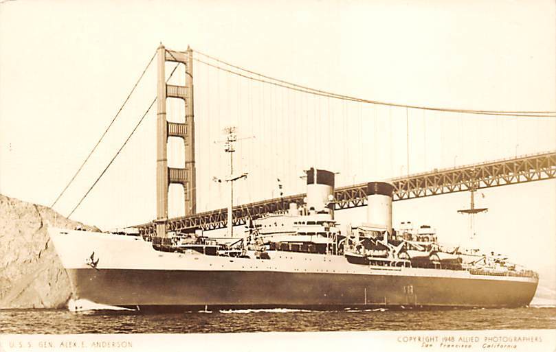 USS Gen Alex E. Anderson Commission in 1943, Real Photo Military Battle ...