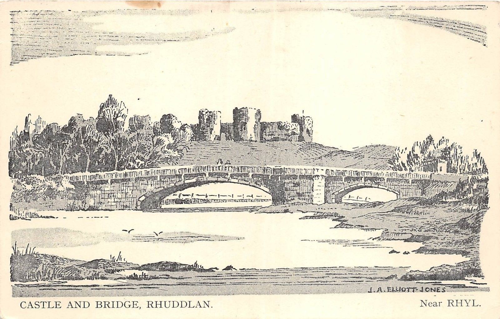 BR60565 castle and bridge rhuddlan postcard rhyl wales | Europe ...