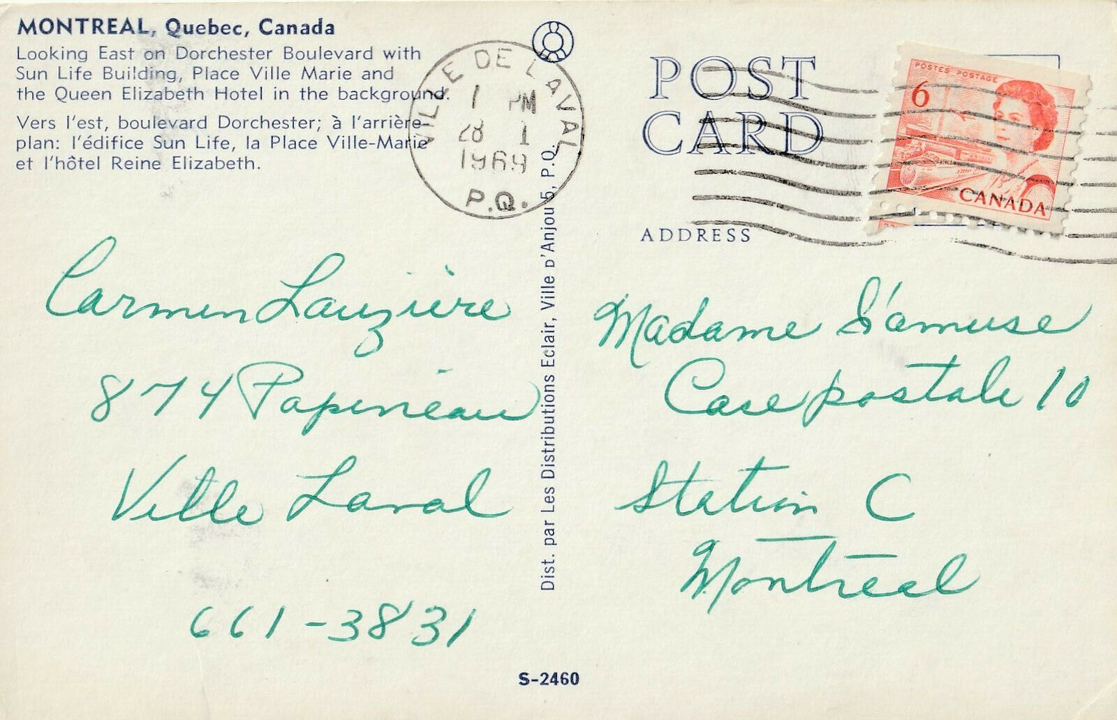 Vintage Postcard Basilica at ST. James Cathedral Montreal Canada 1968 ...