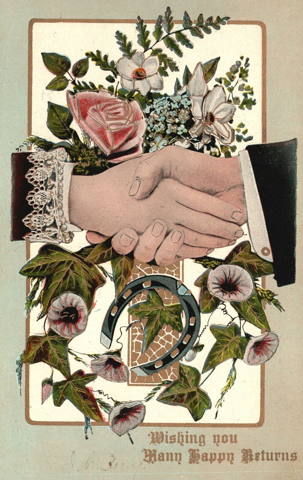 Vintage Postcard 1910s Wishing You Many Happy Returns Day Greeting ...