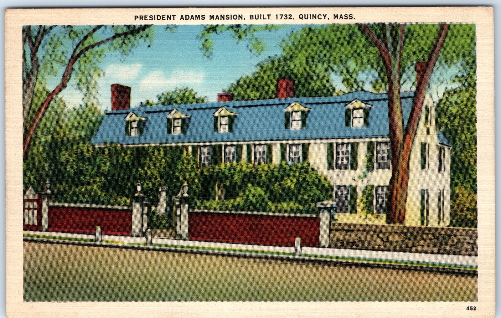 c1940s Quincy, MA President Adams Mansion Built 1732 Linen PC American ...