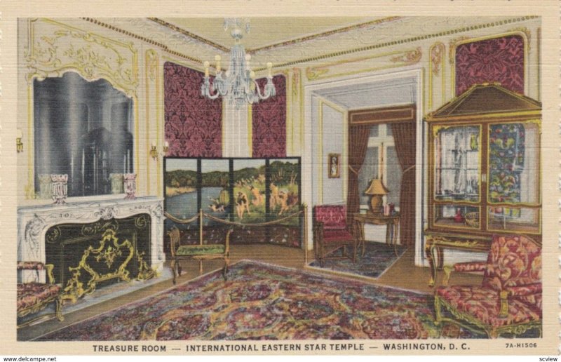 WASHINGTON DC, 1930-40s; Treasure Room, International Eastern Star ...