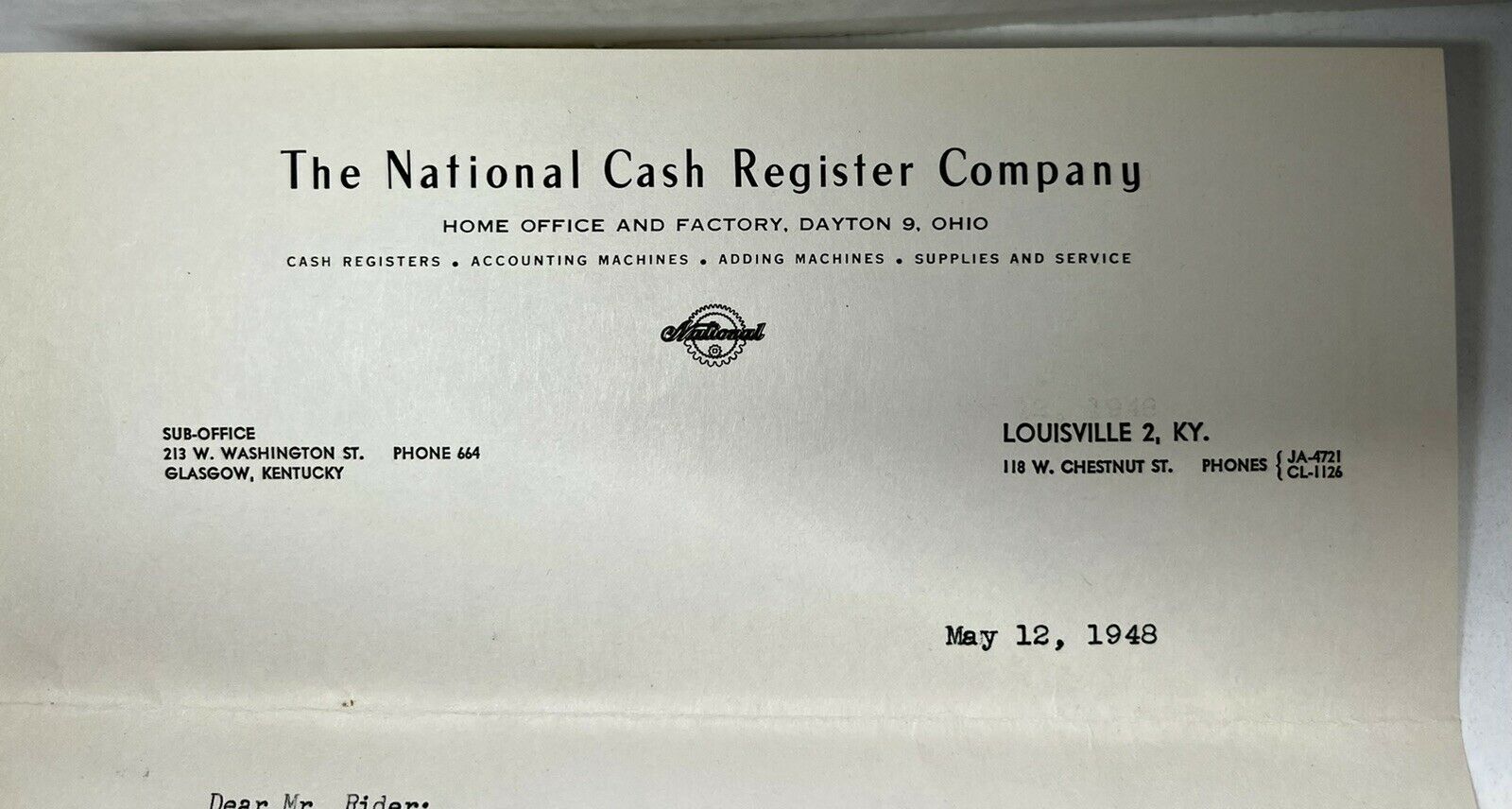Vintage 1948 NCR National Cash Register Pamphlet and Letterhead ...