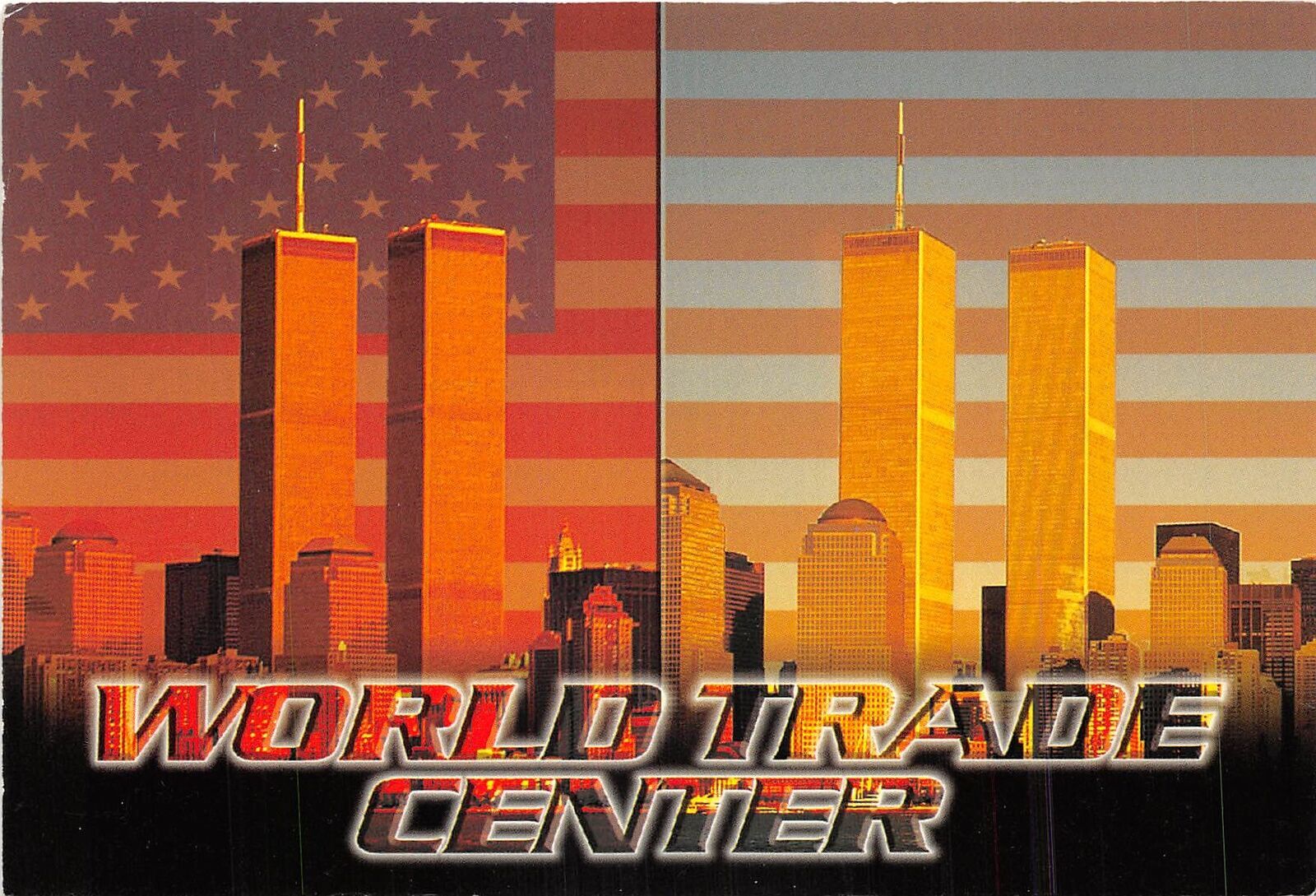 US22 USA NY New York WTC 1973-2001 memorial flag twin towers world ...