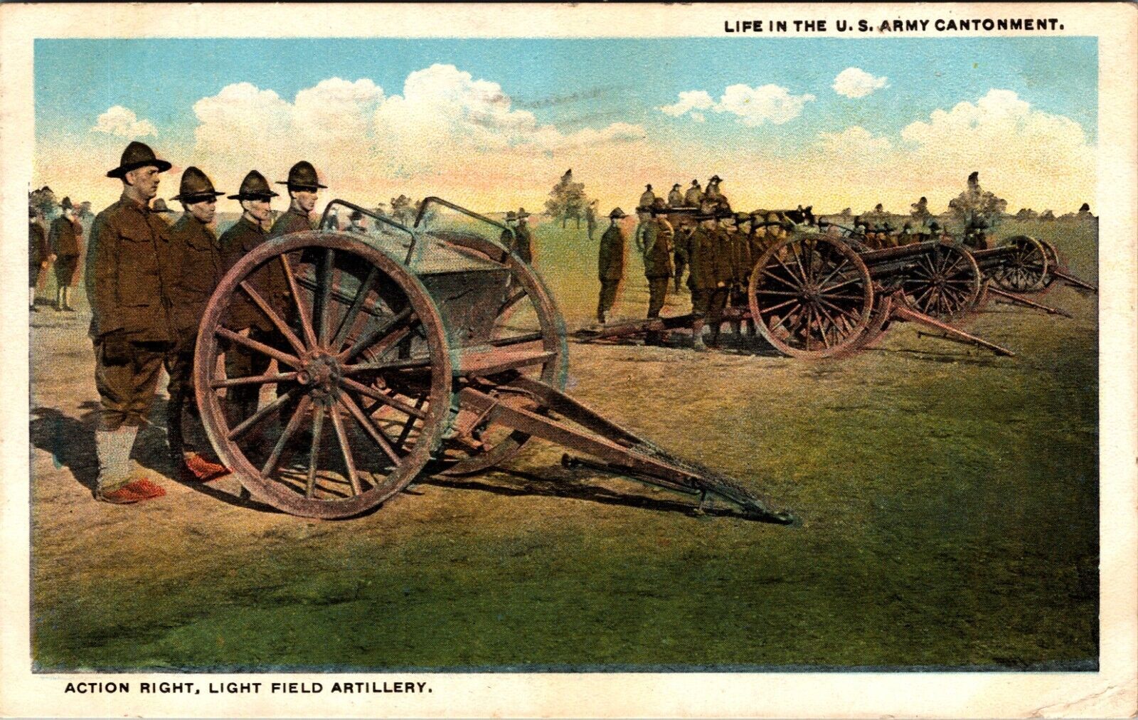 WWI Field Artillery Life In The US Army Cantonment Vintage Postcard ...