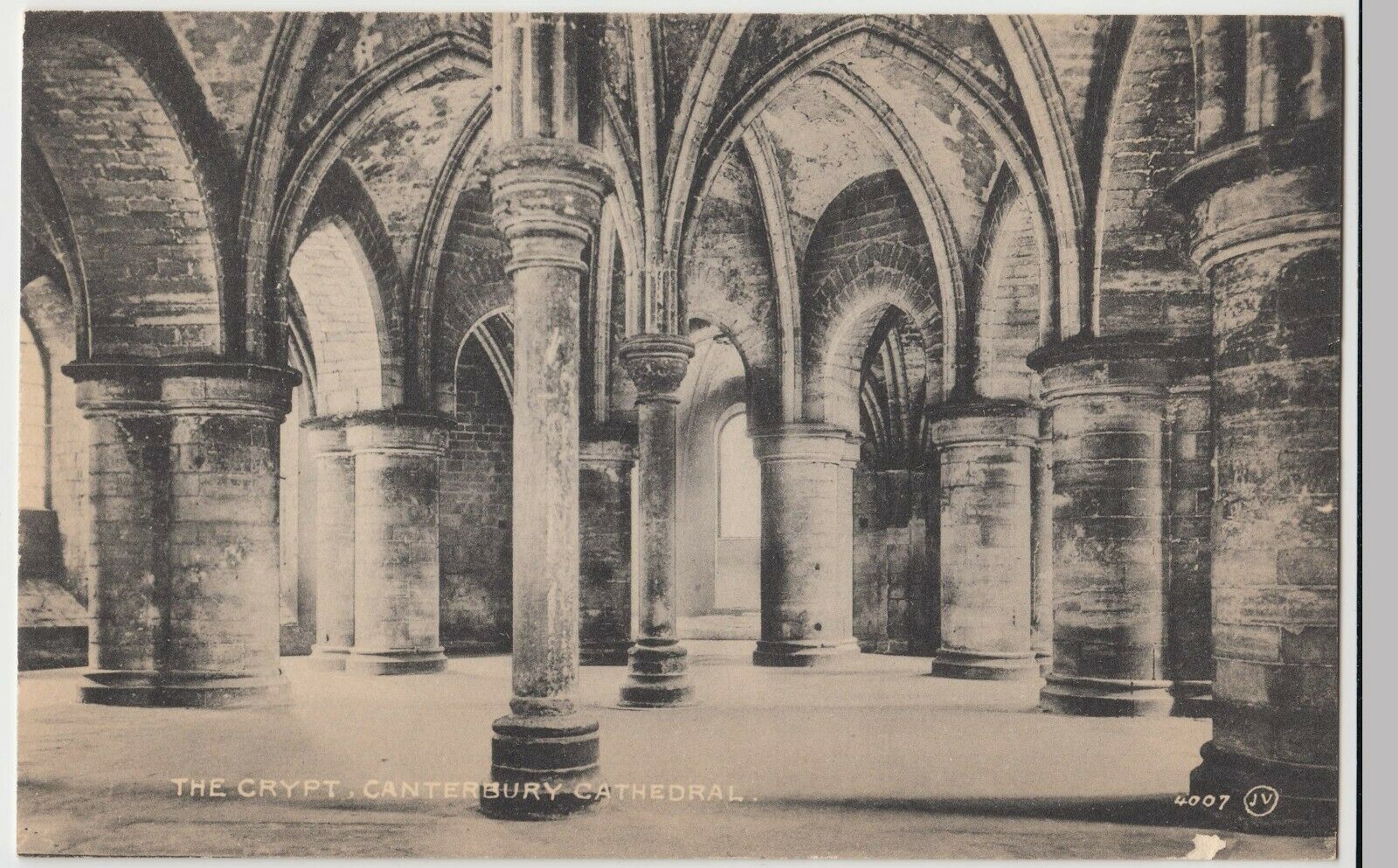 Kent; The Crypt, Canterbury Cathedral PPC By A Wildey, Unused, c 1930's ...