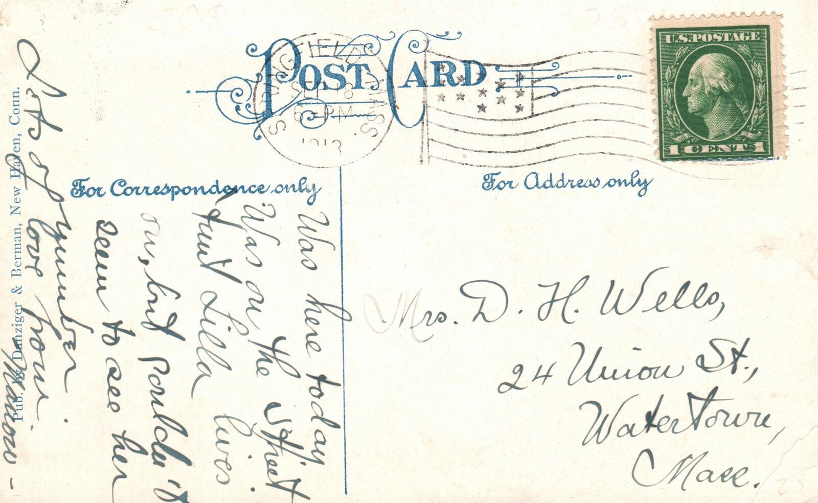 Vintage Postcard 1913 With The Deer At Forest Park Springfield ...