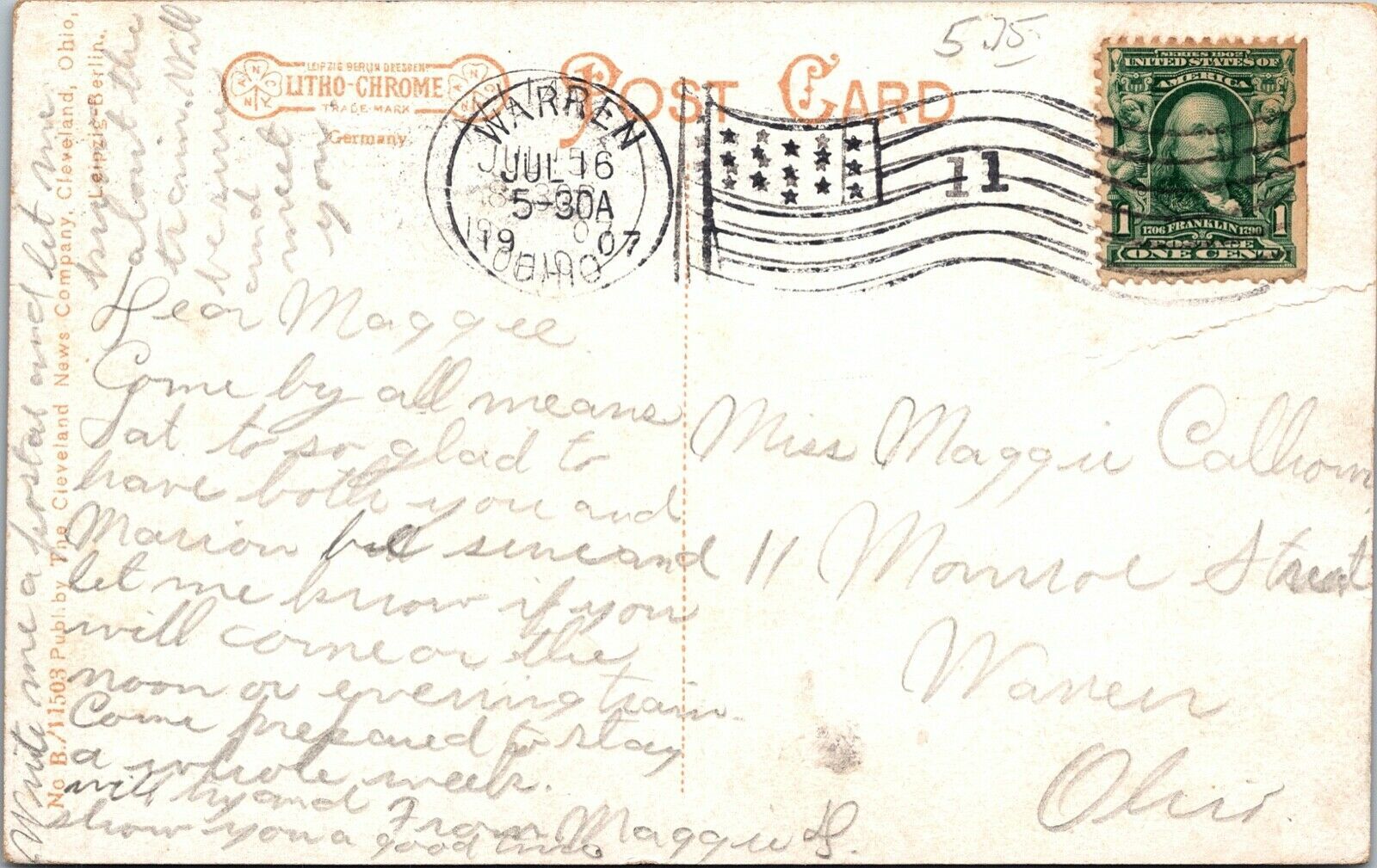 C. 1907 Alliance Ohio Main Street Horse and Buggies OH Vintage Postcard ...