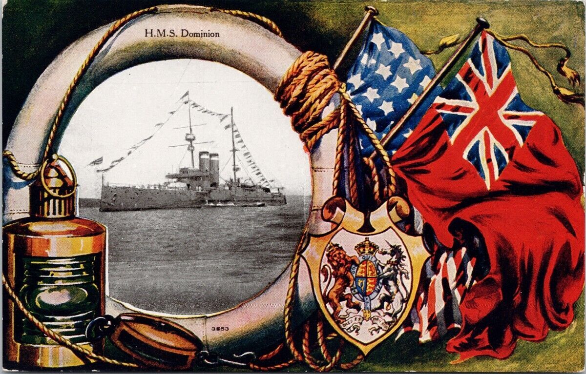 HMS Dominion Ship Royal Navy Battleship Patriotic Canadian Souvenir ...
