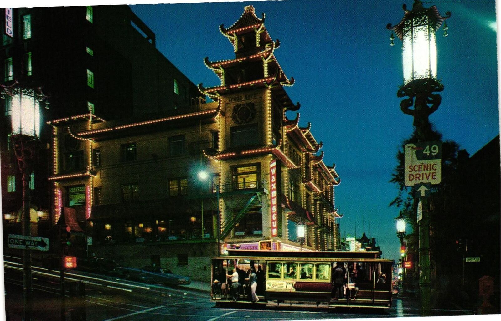 Vintage Postcard- Chinatown after dark, San Francisco. 1960s | Asia ...
