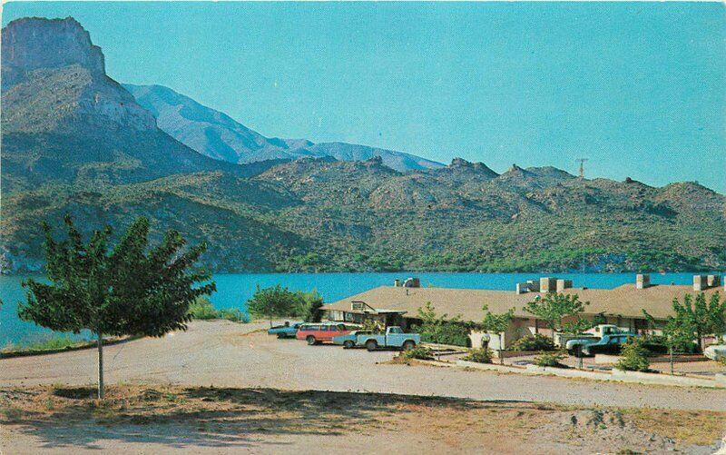 Roosevelt Arizona Apache Lake Resort 1960s autos Truck Mead Postcard 21 ...