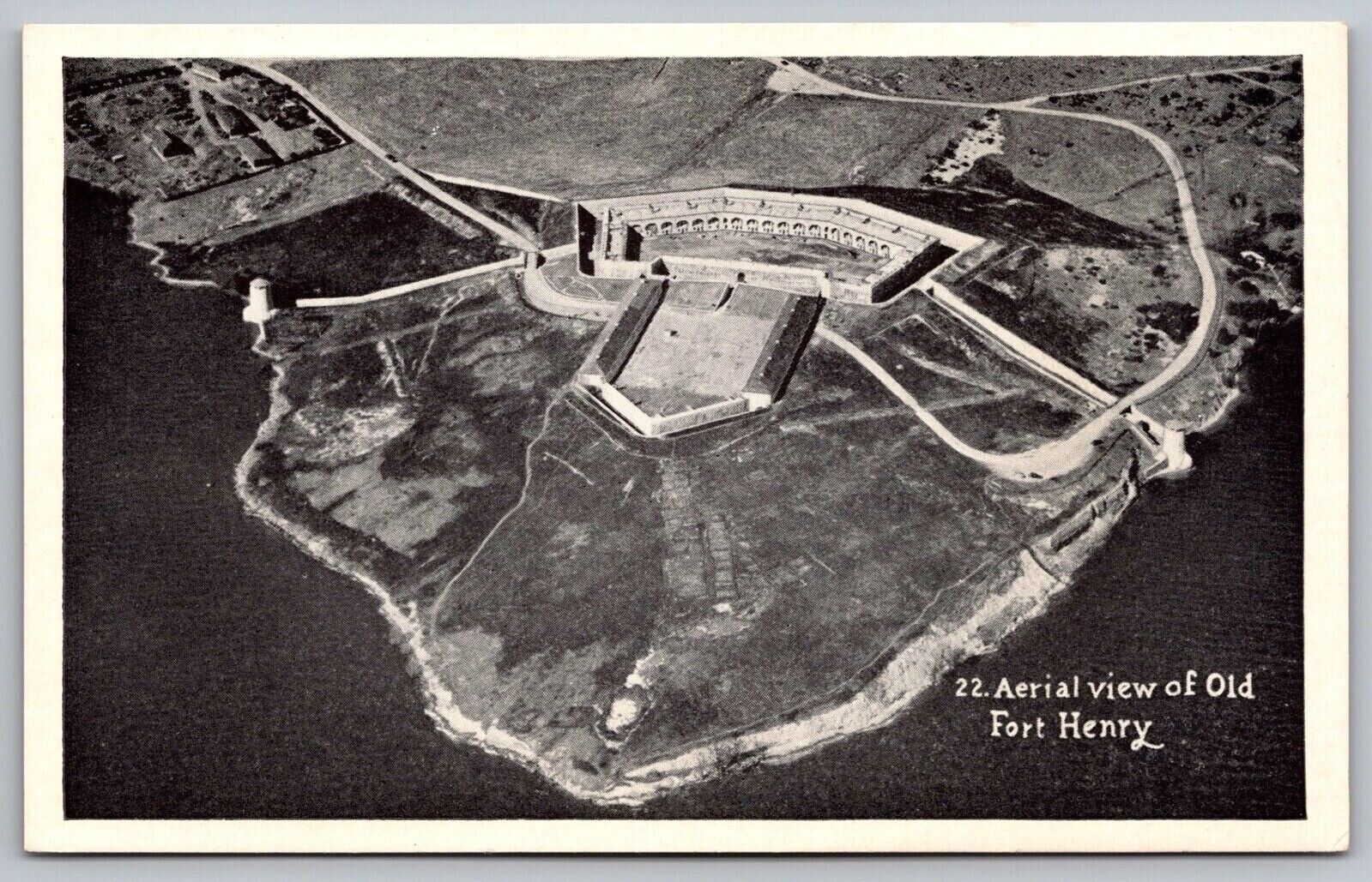 Ontario Canada Fort Henry Historic Landmark Birds Eye View BW Postcard ...