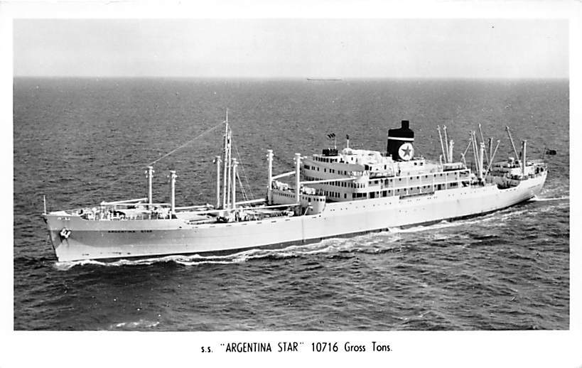 SS Argentina Star Blue Star Line Ship Unused | Topics - Other, Postcard ...